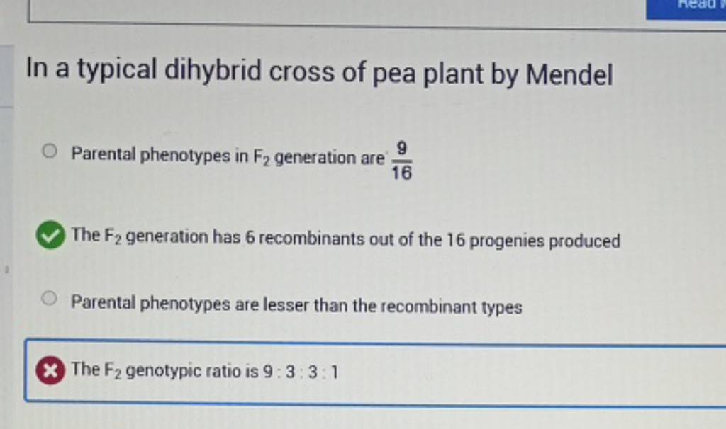 In a typical dihybrid cross of pea plant by Mendel | Filo