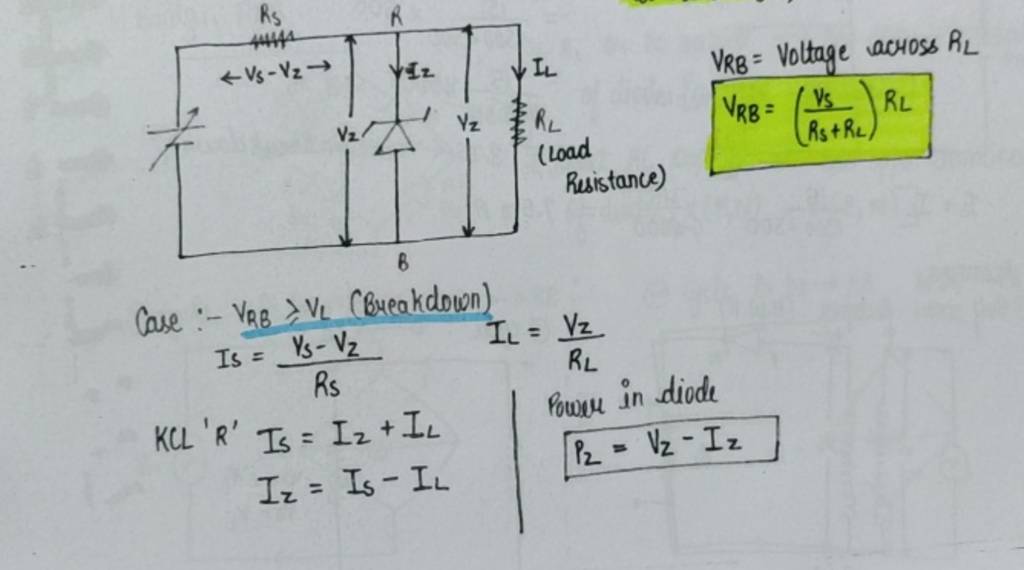 VRB = Voltage across RL VRB =(RS +RL VS )RL Case:- VBB ⩾VL (Breakdown..