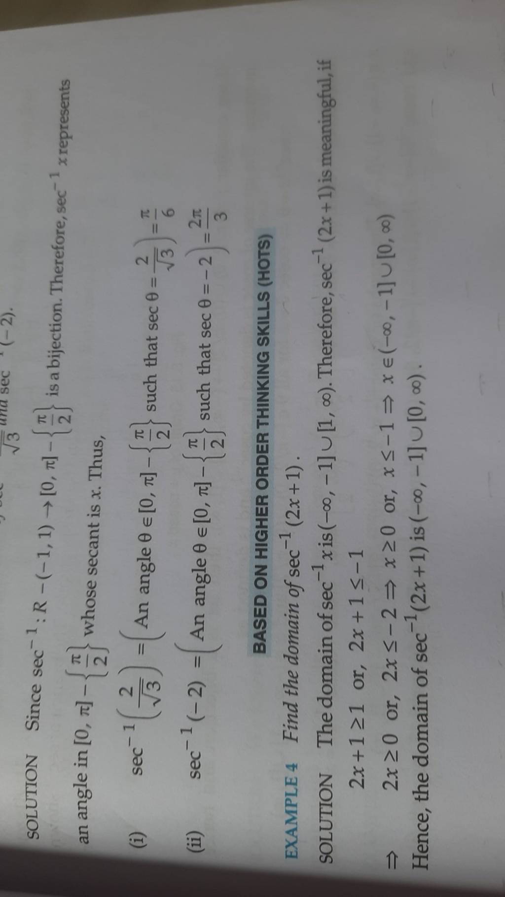 SOLUTION Since sec−1:R−(−1,1)→[0,π]−{2π } is a bijection. Therefore, sec−..