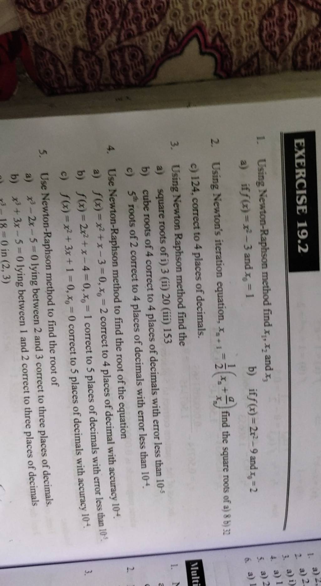 Exercise 19 2 1 Using Newton Raphson Method Find X1 X2 And X3 A If F