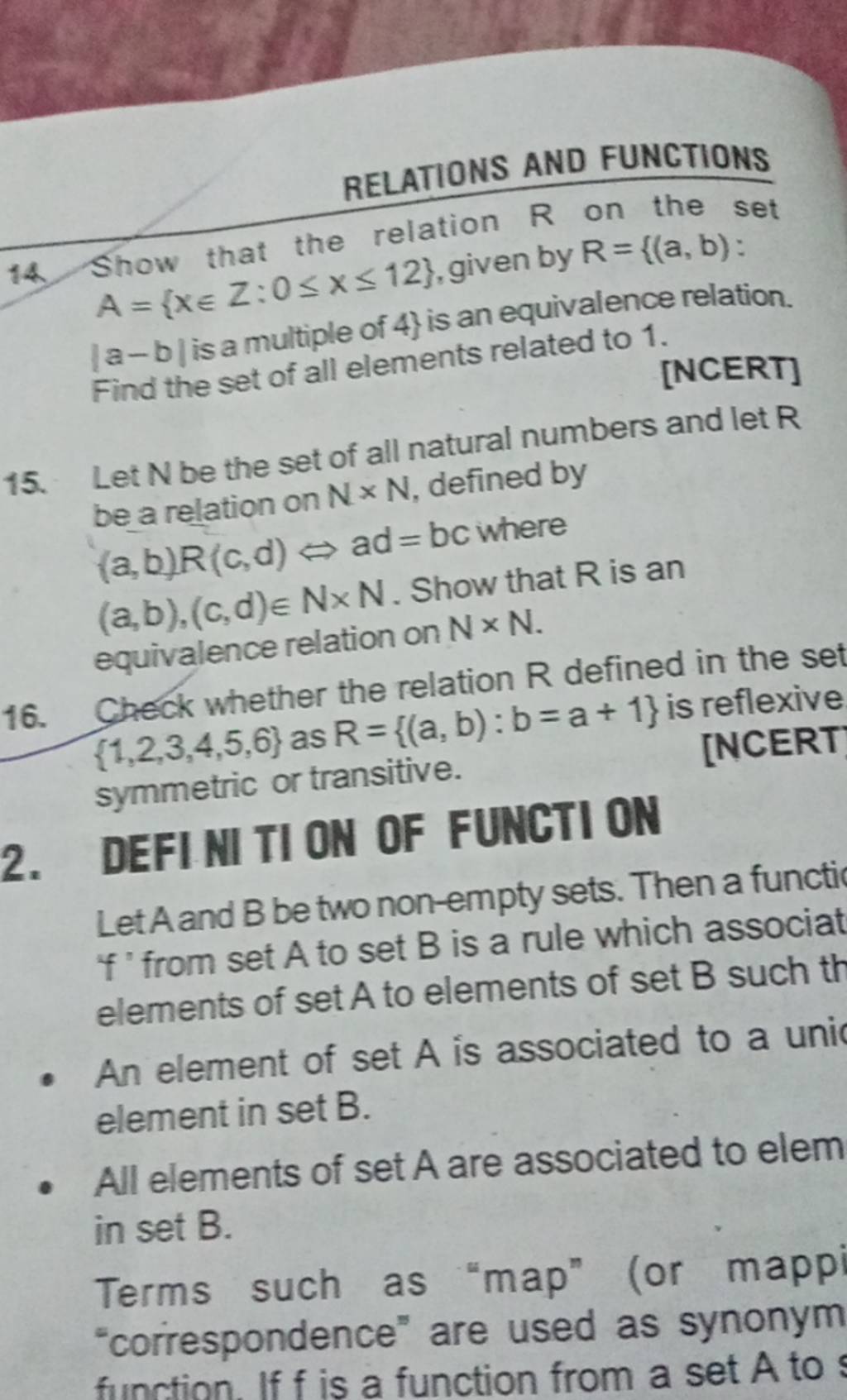 14. Show that the relation R on the set A={x∈Z:0≤x≤12}, given by R={(a,b).. 14. Show that the relation R on the set A={x∈Z:0≤x≤12}, given by R={(a,b)..