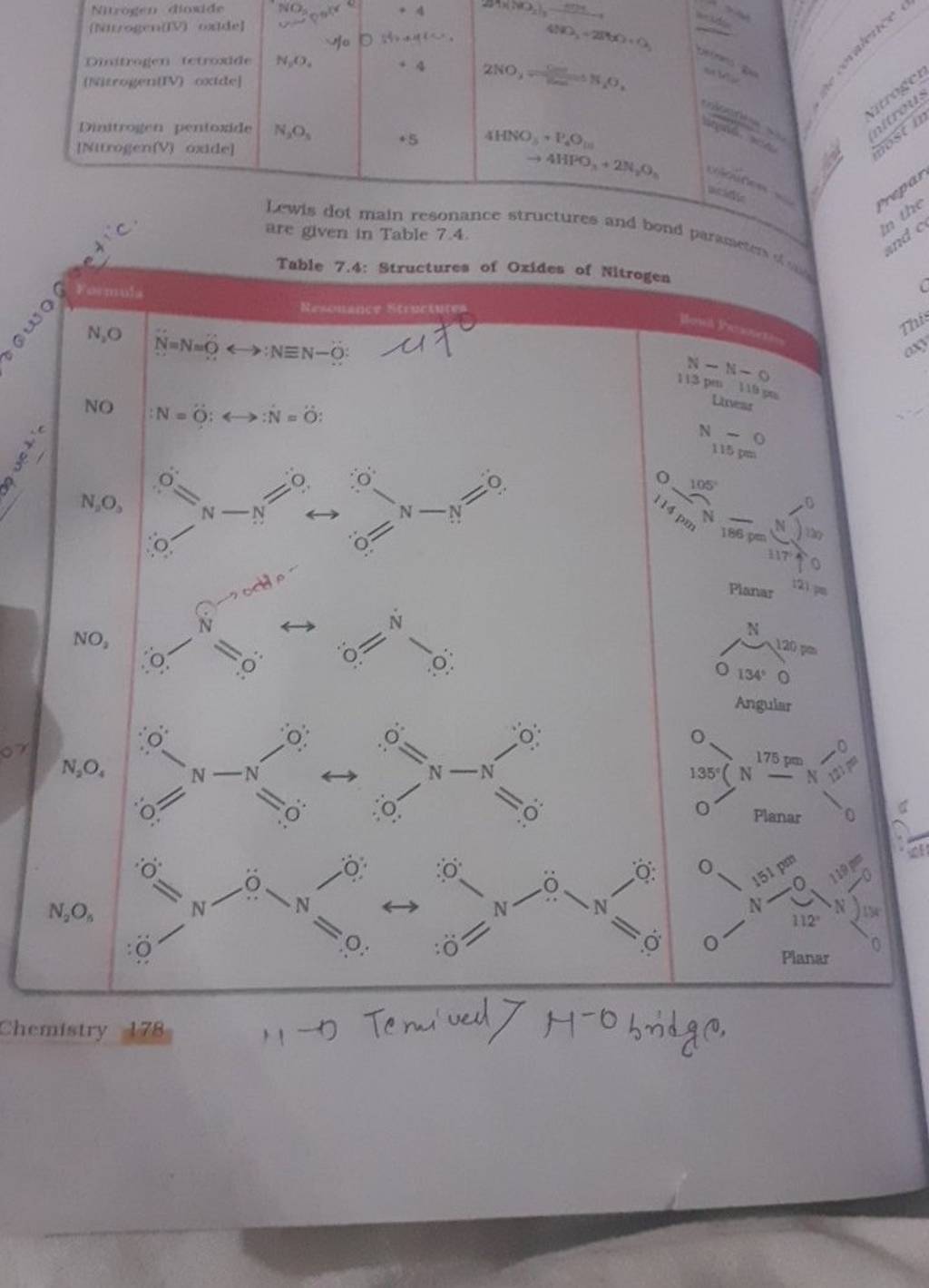 Lewis dot main resonance structures and bond paricherent 4. Chemistry 178..
