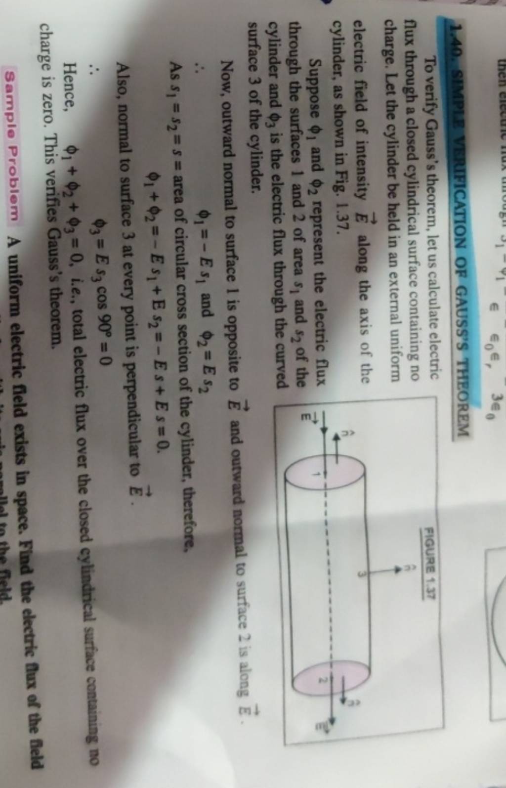 1 40 Stmpie Verification Of Gausss Theorem To Verify Gausss Theorem L