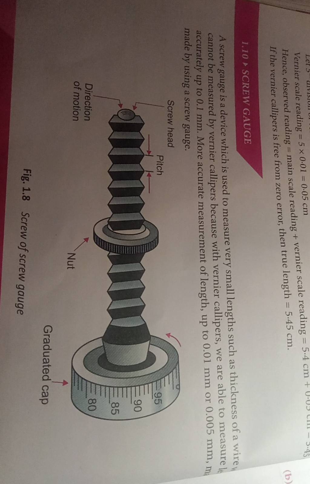 Vernier Scale Reading 5 0 01 0 05 Cm Hence Observed Reading Main Scal 