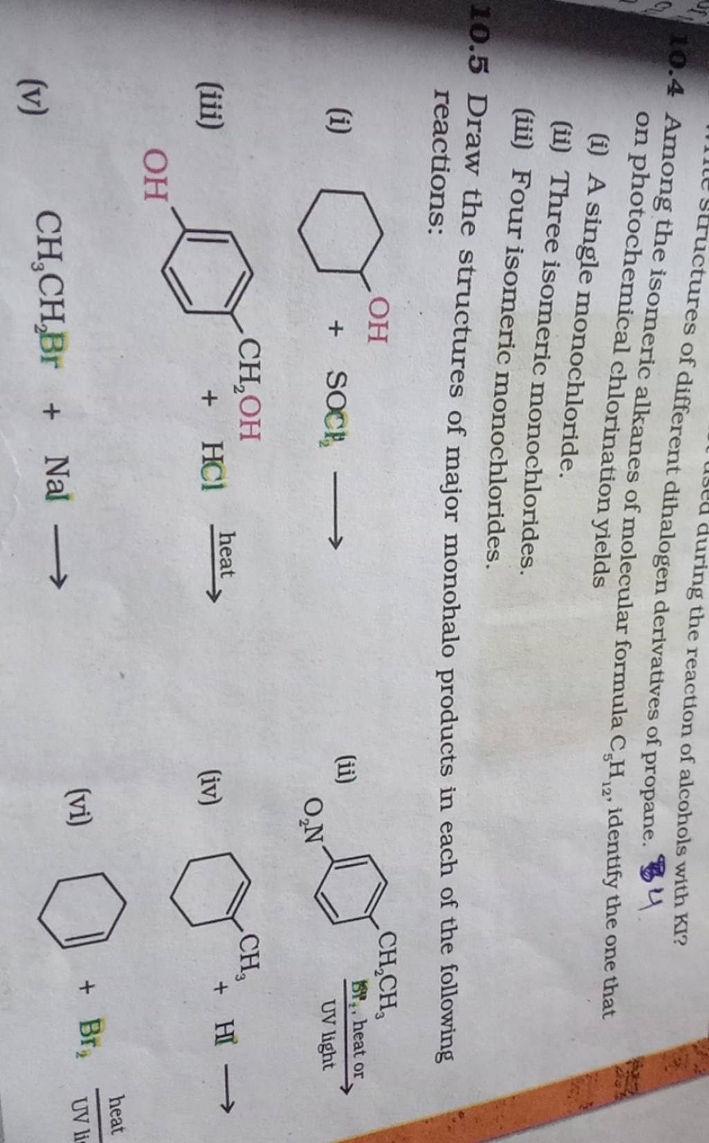 of different dihalogen derivatives of propane. 4 on photochemicric alkane..