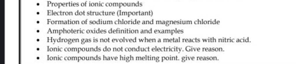 - Properties of ionic compounds - Electron dot structure (Important) - Fo..