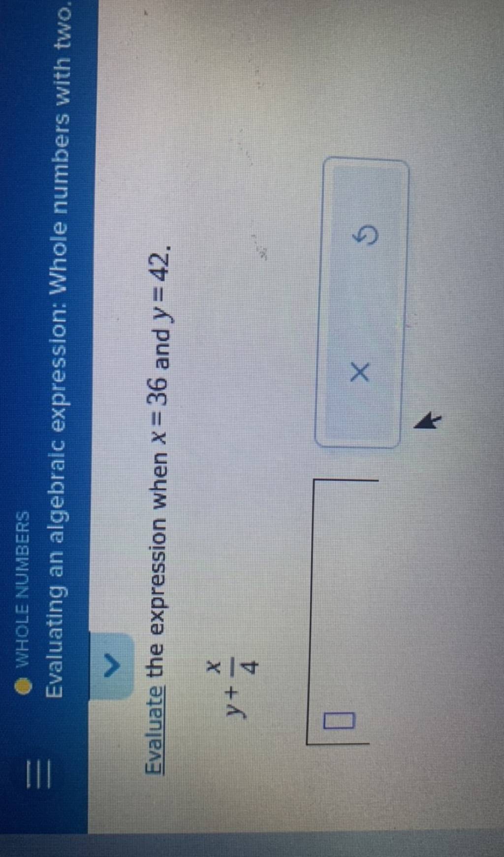 WHOLE NUMBERS Evaluating An Algebraic Expression Whole Numbers With Two 