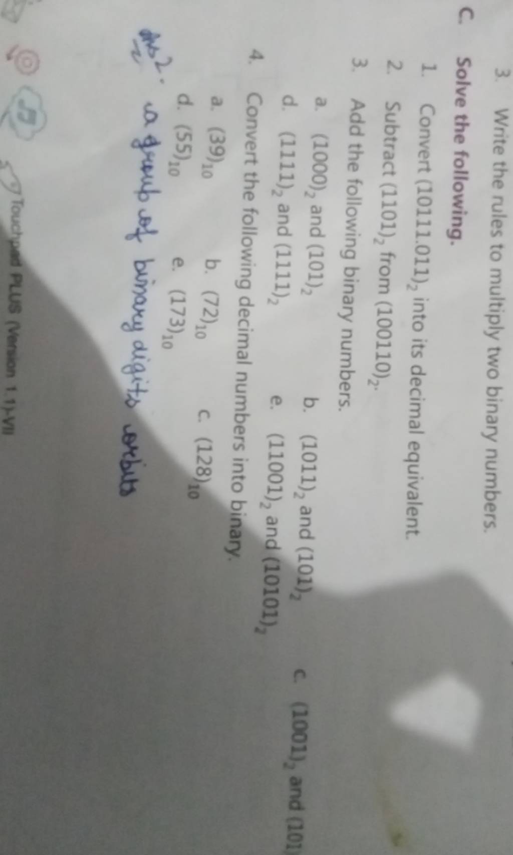Convert 10111011 2 Into Its Decimal Equivalent 2 Subtract 11012