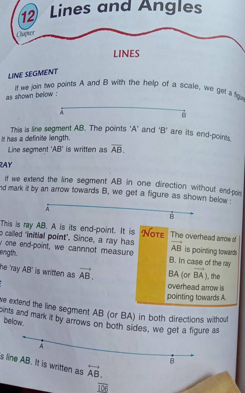 (12) Lines and Angles LINES LINE SEGMENT If we join two points A and B wi..