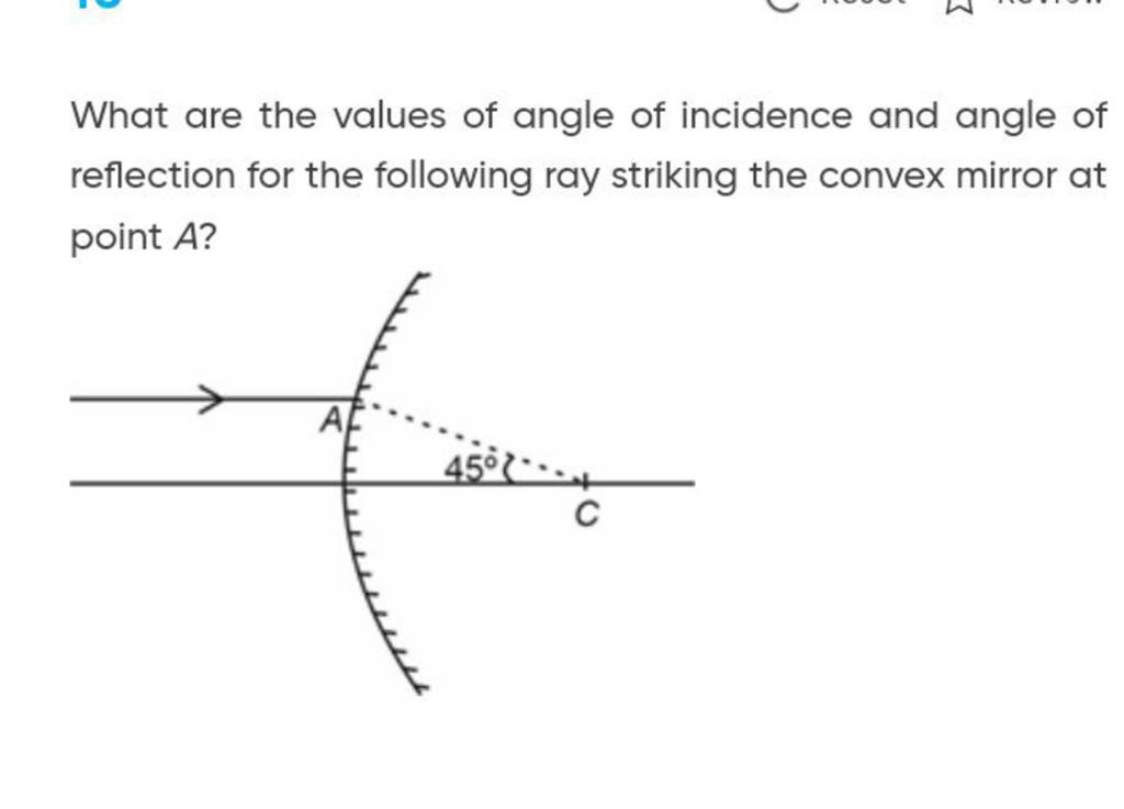 What are the values of angle of incidence and angle of reflection for the..