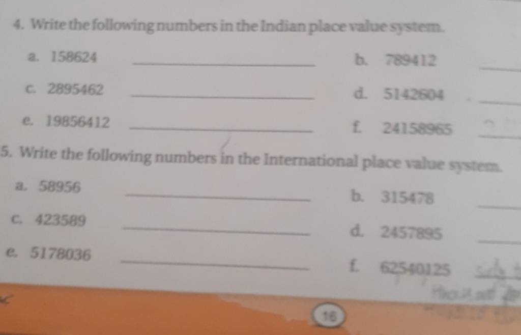 Write the following numbers in the Indian place value system. | Filo