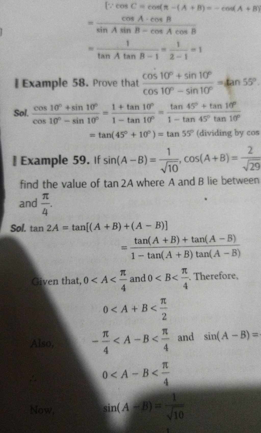 ∵cosC=cos(π−(A+B)=−cos(A+B)sinAsinB−cosAcosBcosA⋅cosB tanAtanB−11 =2−..