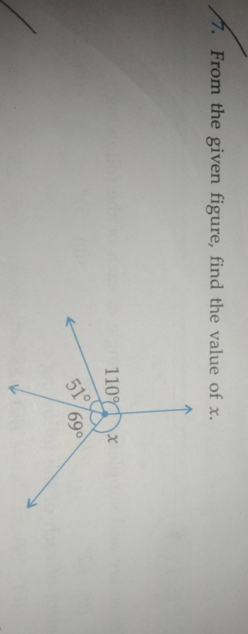 7. From the given figure, find the value of x. | Filo