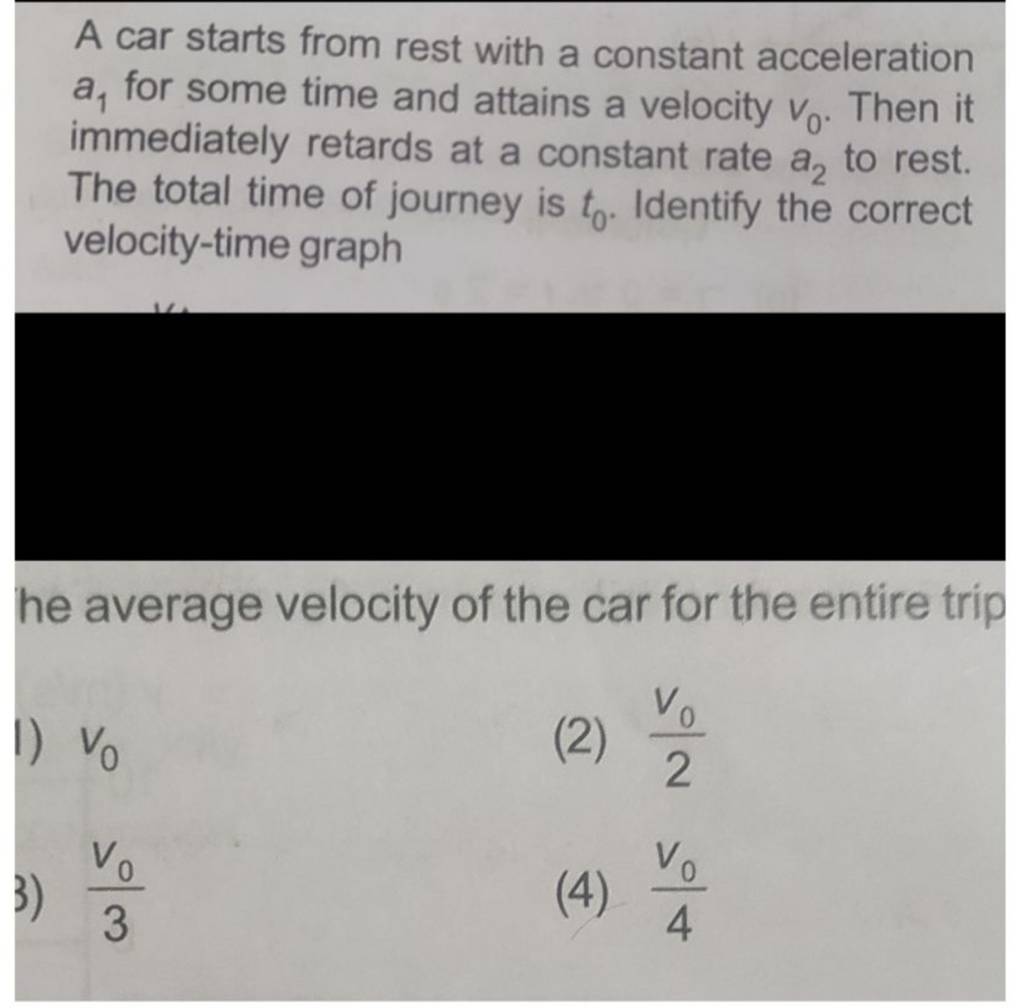 A Car Starts From Rest With A Constant Acceleration A1 For Some Time And