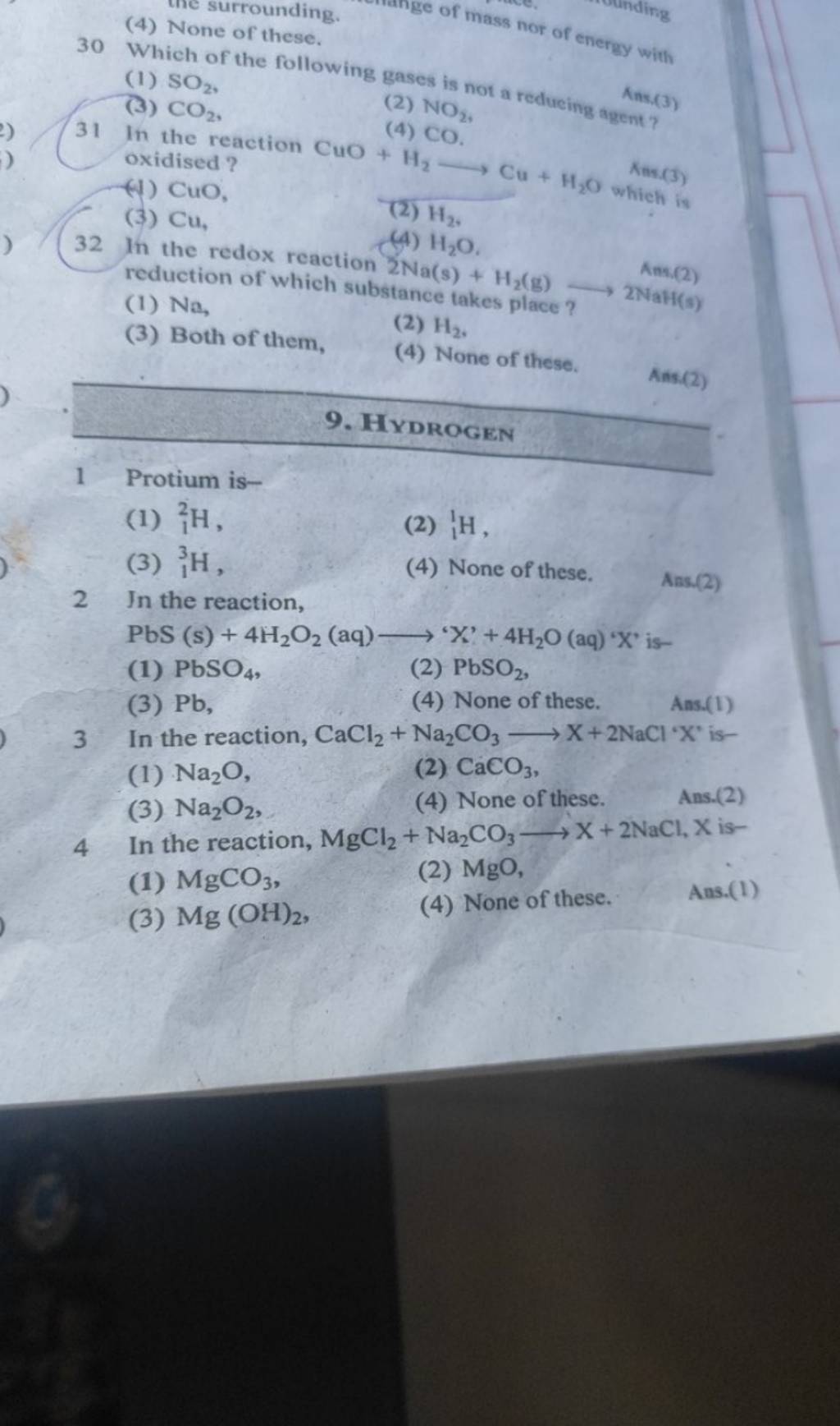 2 In the reaction, PbS(s)+4H2 O2 (aq) ' X ' +4H2 O(aq) ' X ' is- | Filo