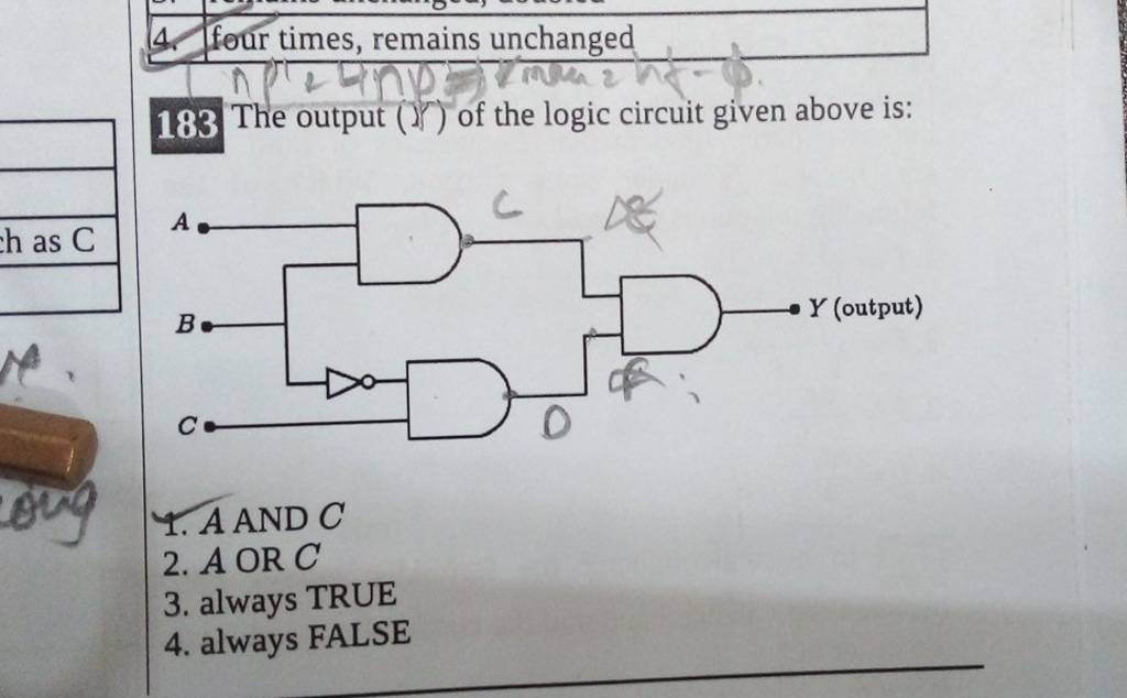 183 The Output I Of The Logic Circuit Given Above Is Filo
