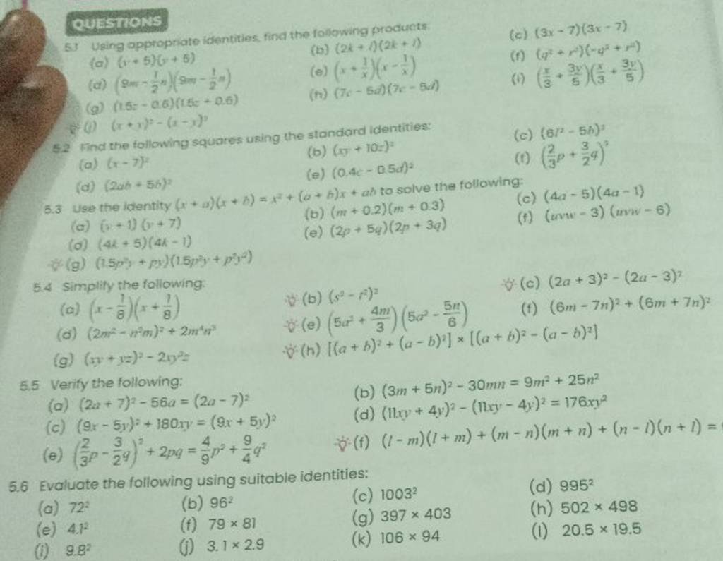 (32 p+23 q)3 5.3 Use the identity (x+b)(x+b)=x2+(a+b)x+ab to solve the f..