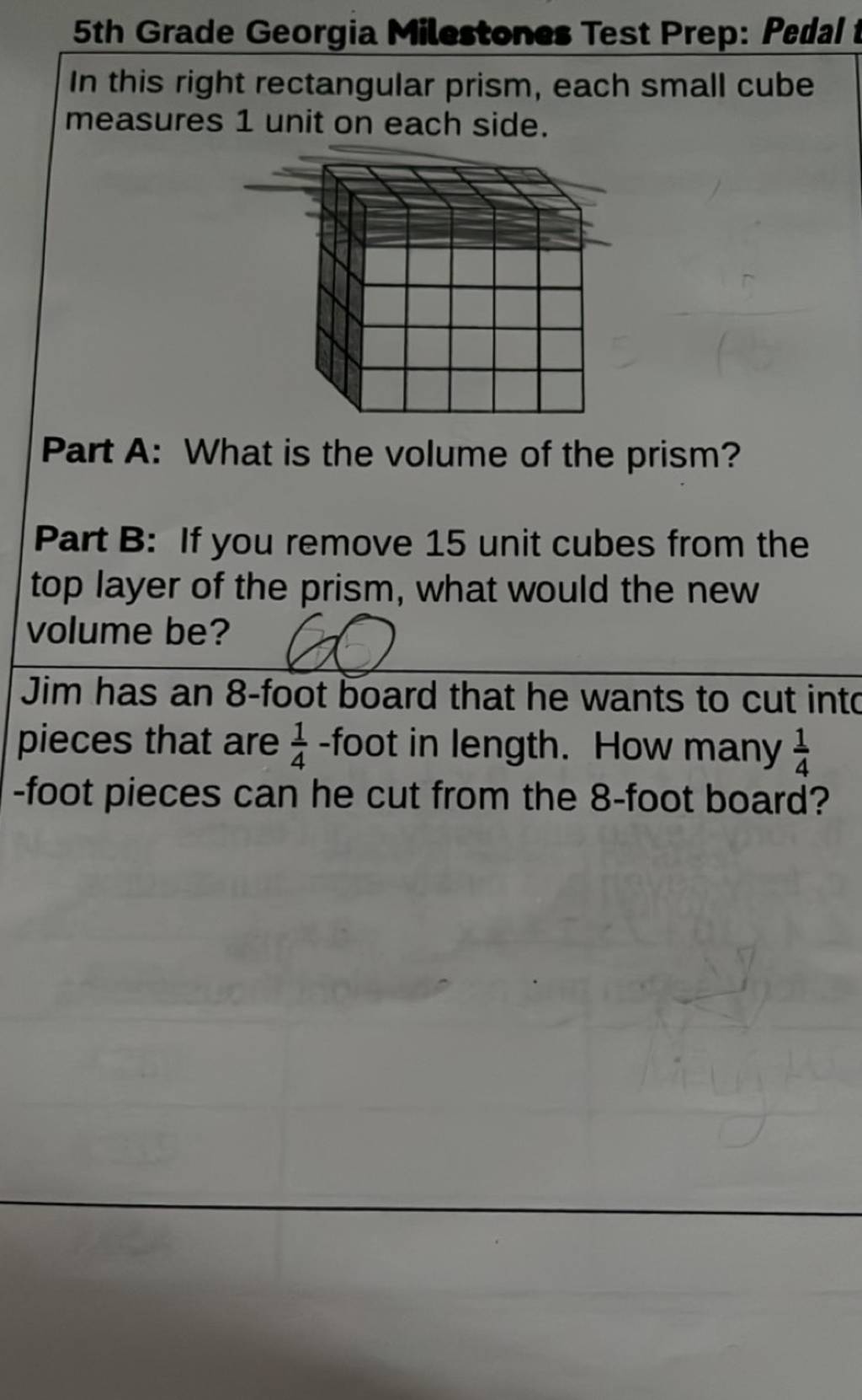 5th Grade Georgia Milestones Test Prep: Pedal In this right rectangular p..