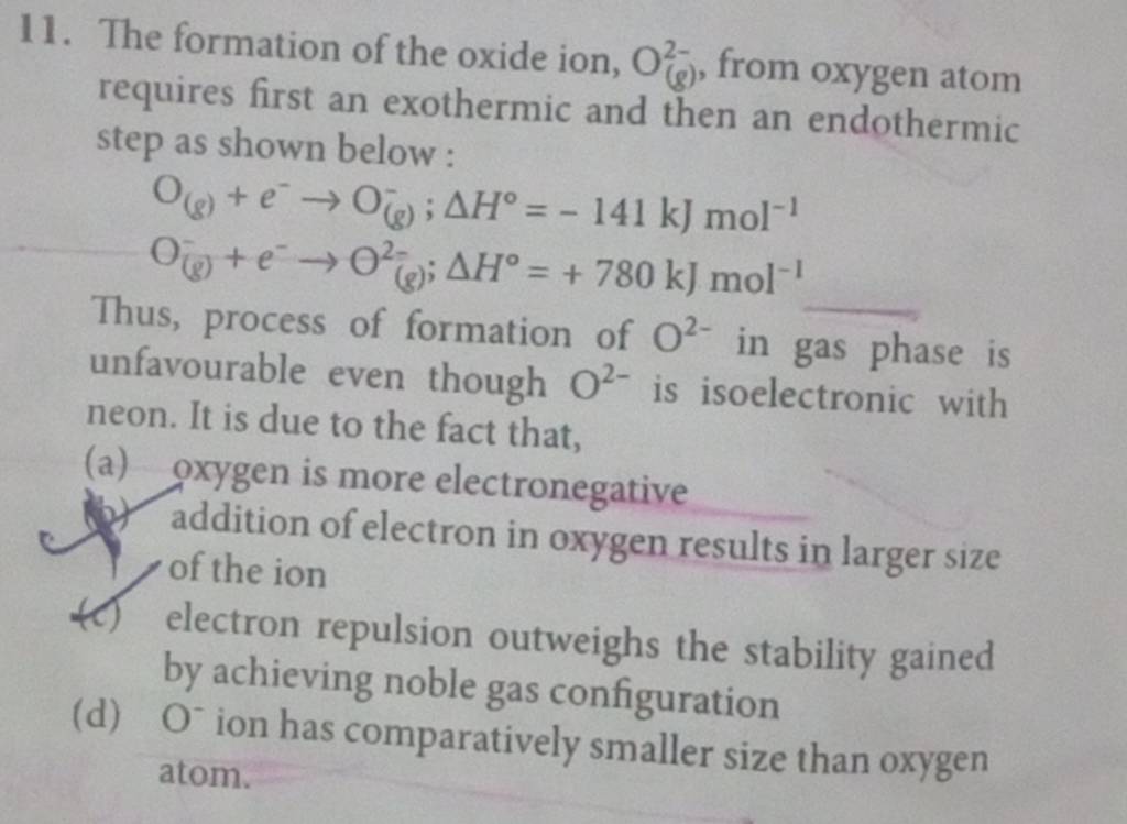 Oxide Ion Electron Configuration