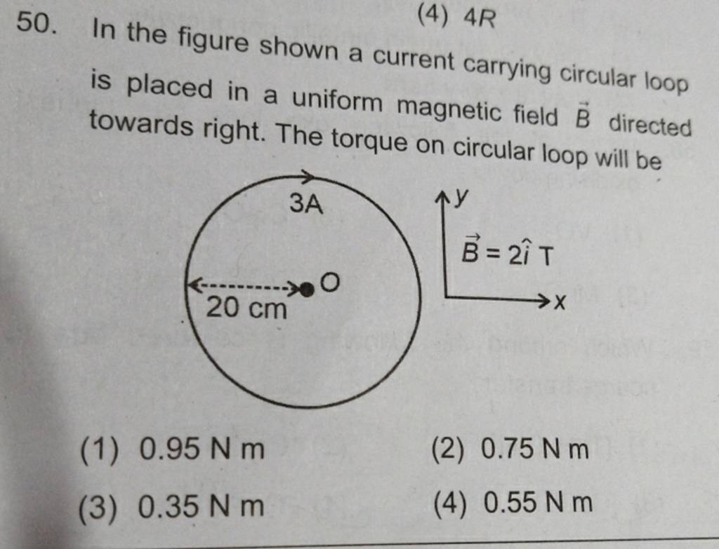 In the figure shown a current carrying circular loop is placed in a unifo..