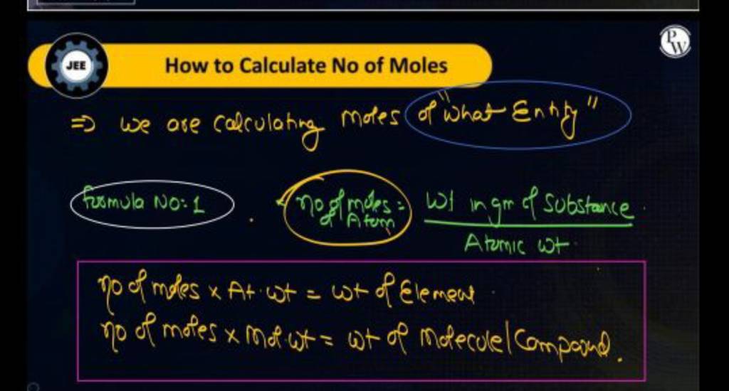 How to Calculate No of Moles | Filo