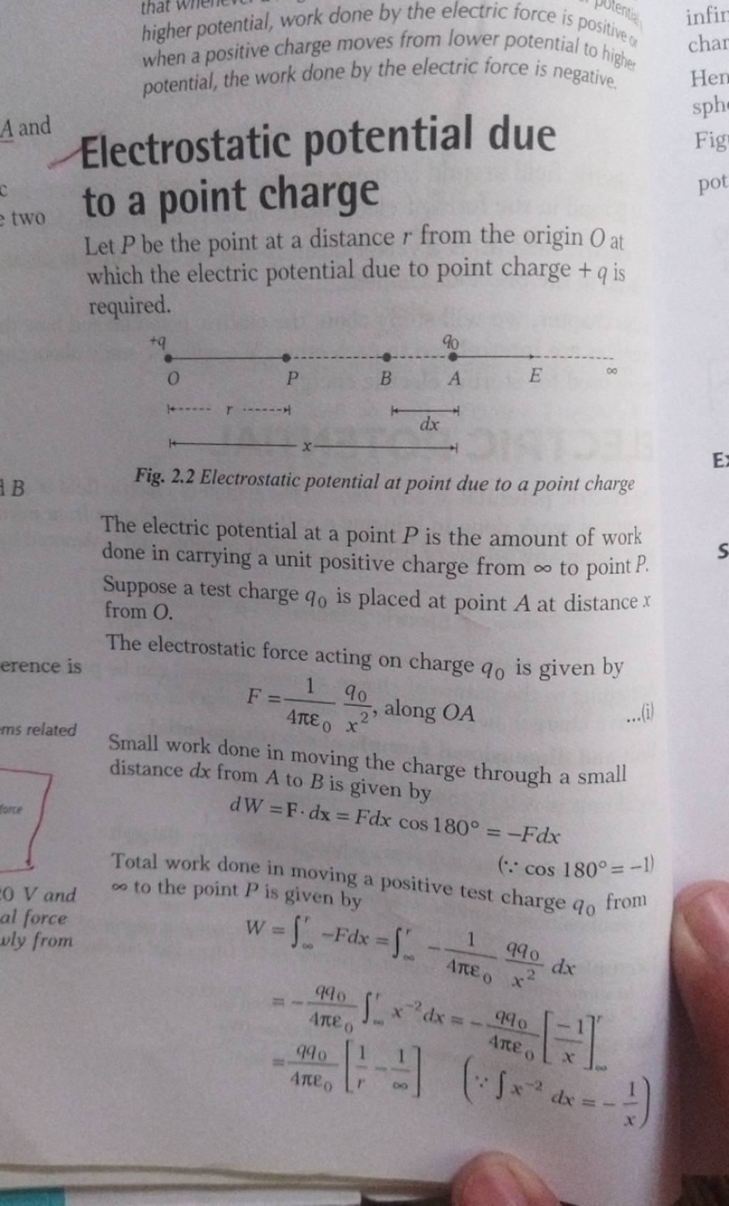 higher potential, work done positive charge moves from lower potential to..