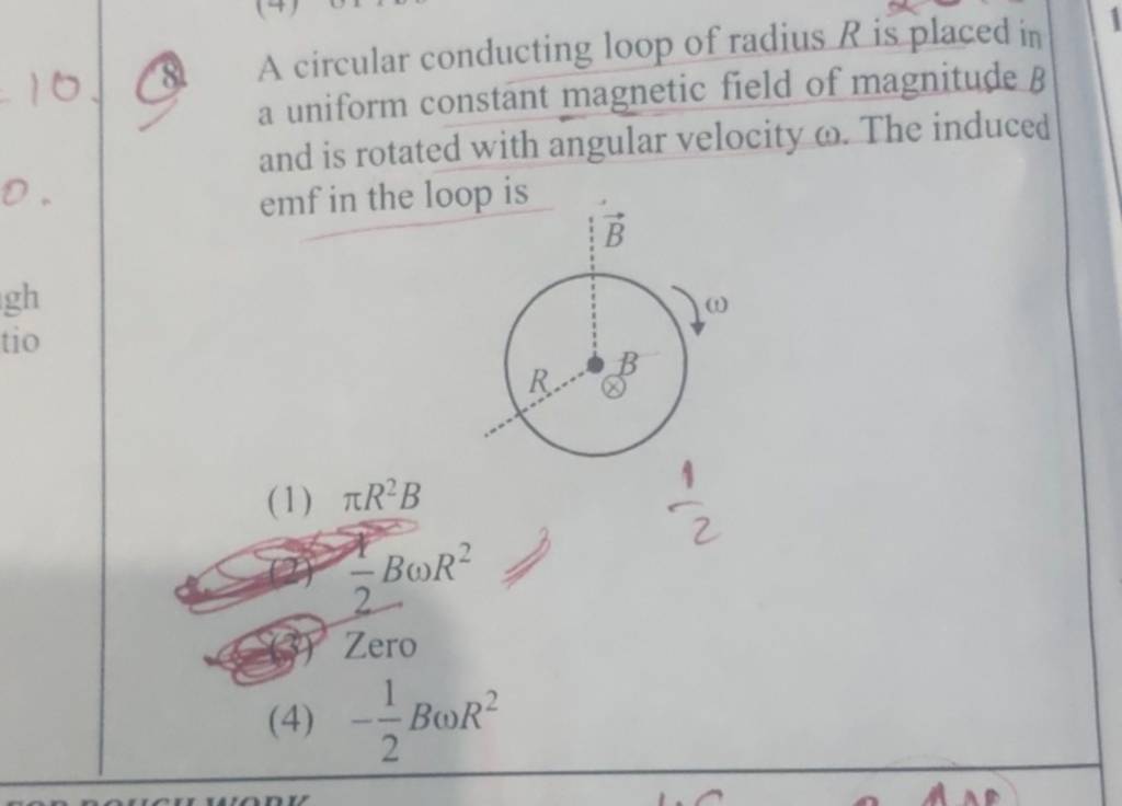 8. A circular conducting loop of radius R is placed in a uniform constant.. 8. A circular conducting loop of radius R is placed in a uniform constant..