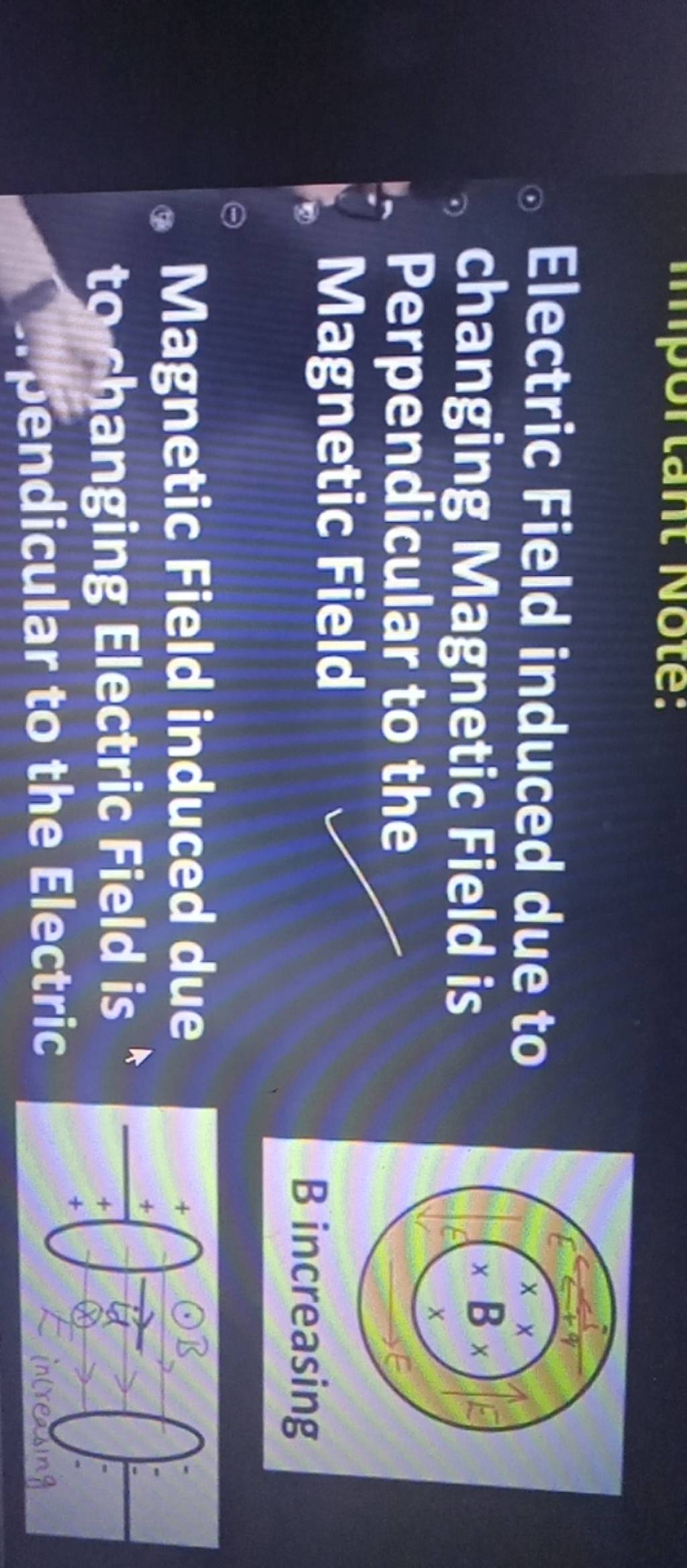 Electric Field induced due to changing Magnetic Field is Perpendicular to..