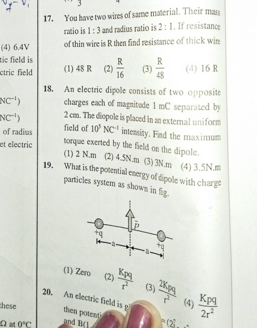 You have two wires of same material. Their mass ratio is 1:3 and radius r..