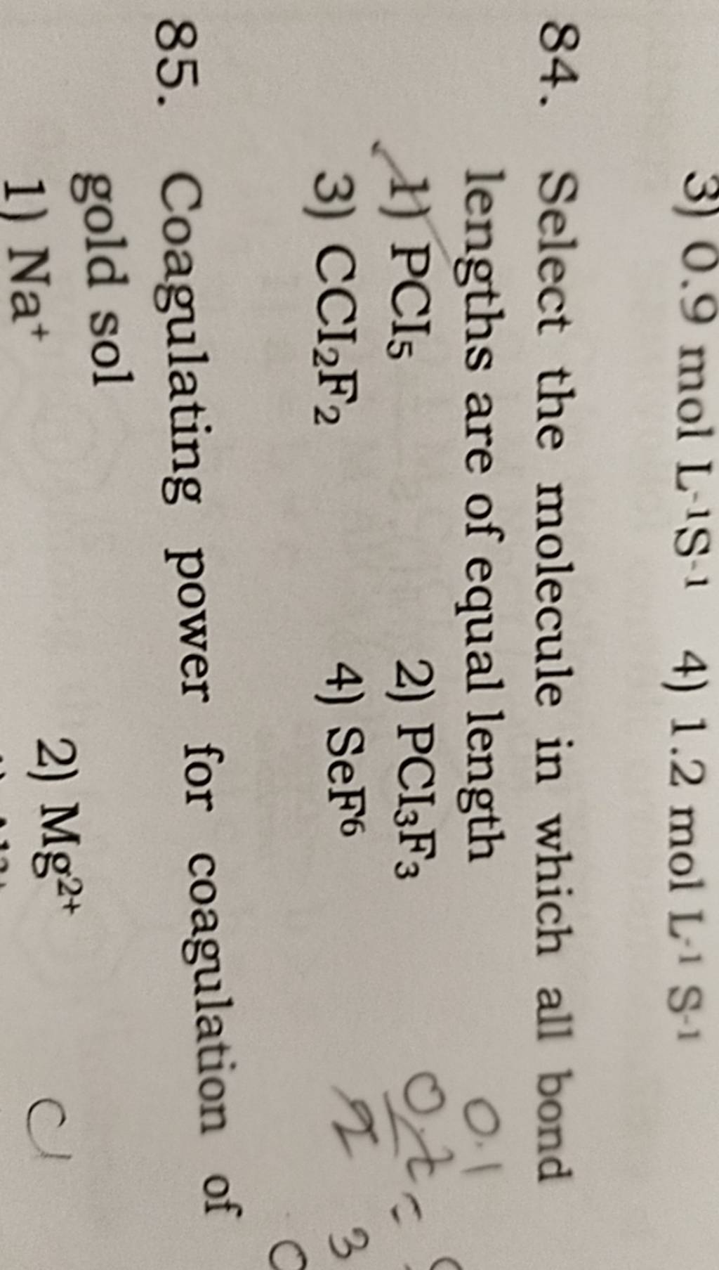 Select the molecule in which all bond lengths are of equal length | Filo