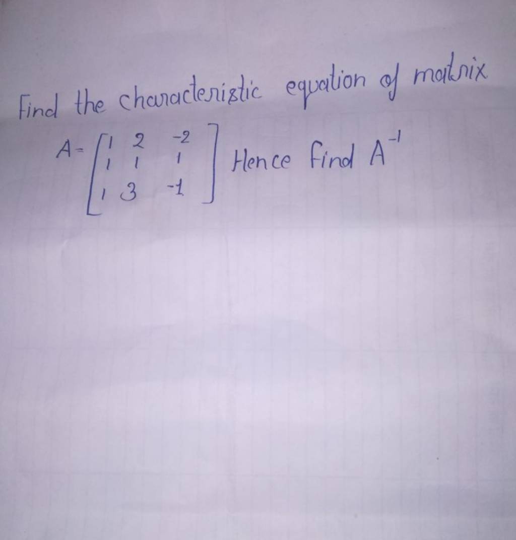 Find the characteristic equation of matrix \[ A=\left[\begin{array}{ccc}