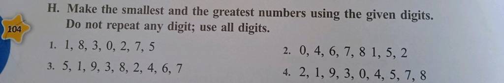 Make The Smallest And The Greatest Numbers Using The Given Digits Do Not