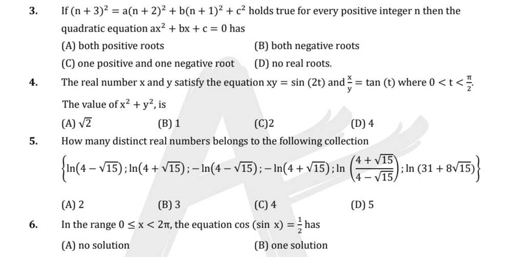 The real number x and y satisfy the equation xy=sin(2t) and yx =tan(t) wh..