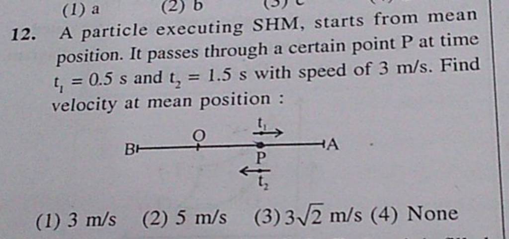 A Particle Executing Shm Starts From Mean Position It Passes Through A