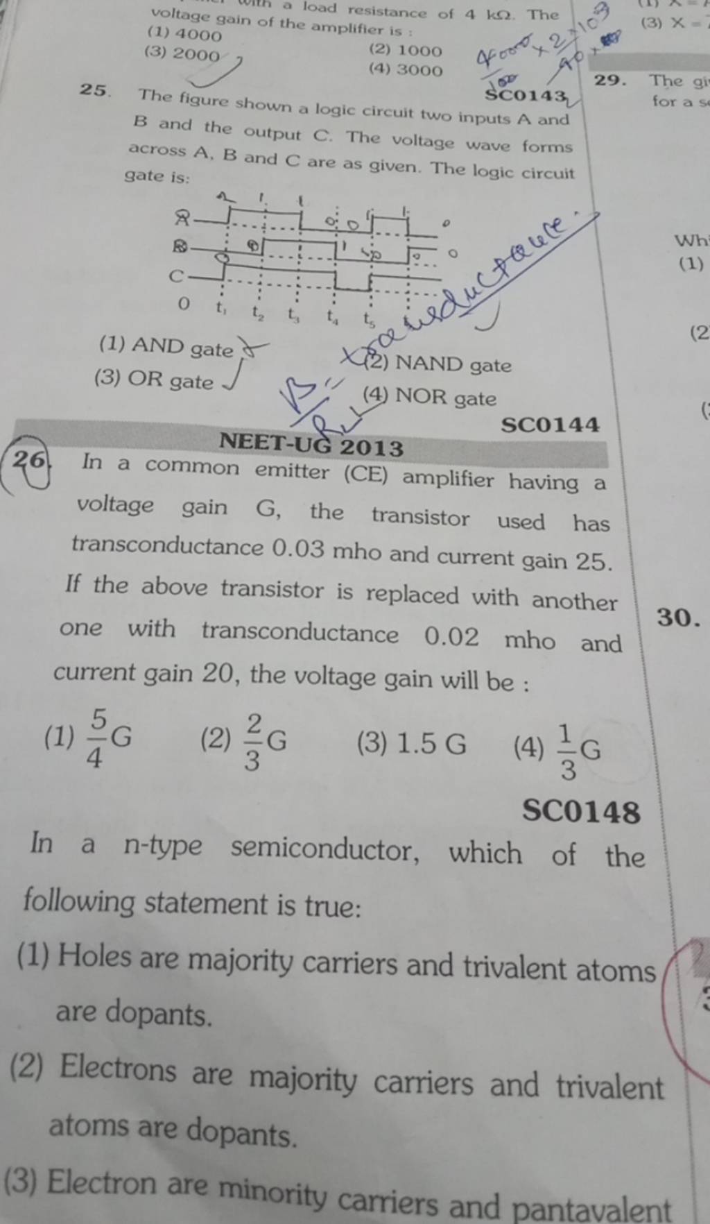 The figure shown a logic circuit two inputs A and B and the output C. The..