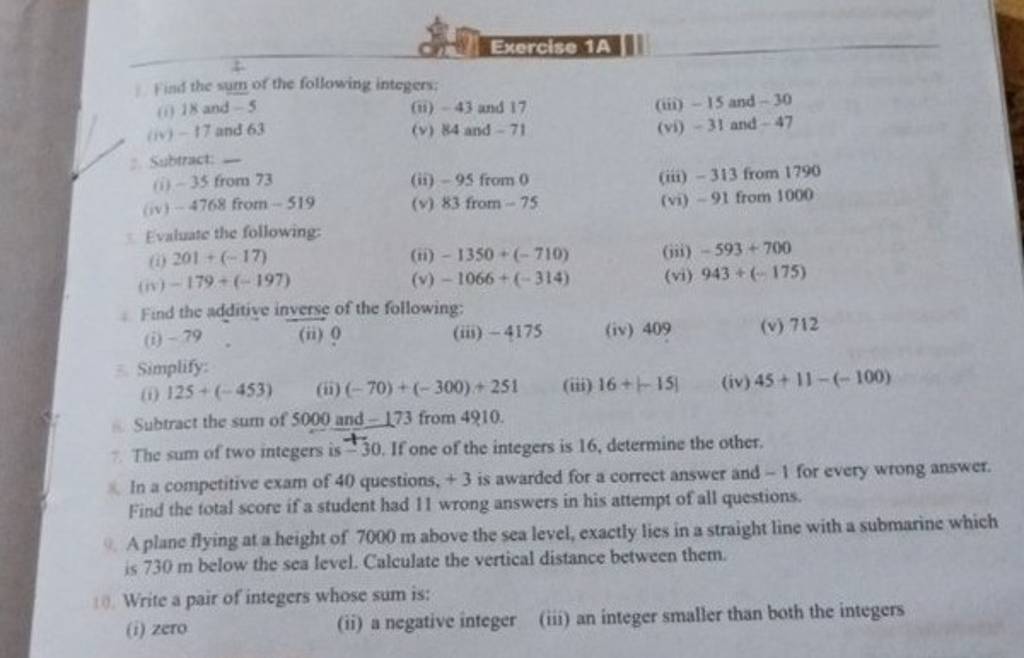 Subtract The Sum Of 5000 And 173 From 4910 The Sum Of Two Integers Is subtract-the-sum-of-5000-and-173-from-4910-the-sum-of-two-integers-is
