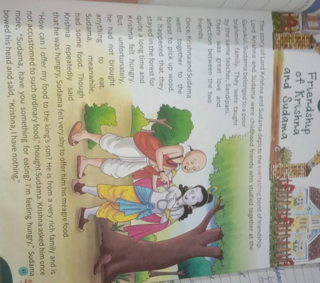 Friendship of Krishna and Sudama The story of Lord Krishna and Sudama dep..