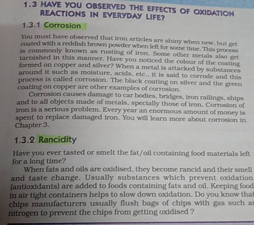 1.3 HAVE YOU OBSERVED THE EFFECTS OF OXIDATION REACTIONS IN EVERYDAY LIFE..