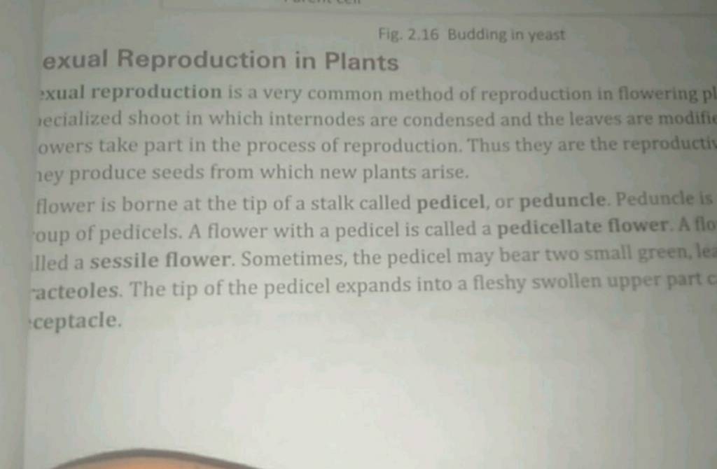 Fig. 2.16 Budding in yeast exual Reproduction in Plants exual reproductio..