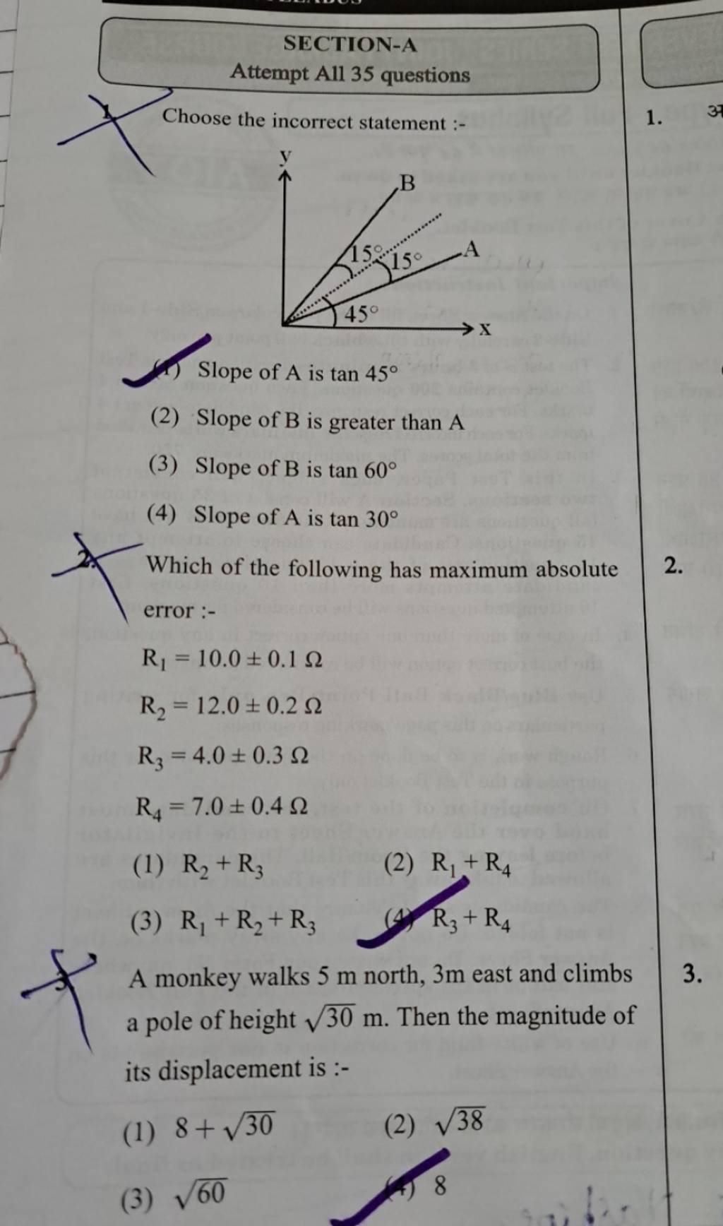 SECTION-A Attempt All 35 questions Choose the incorrect statement :- 1) S..