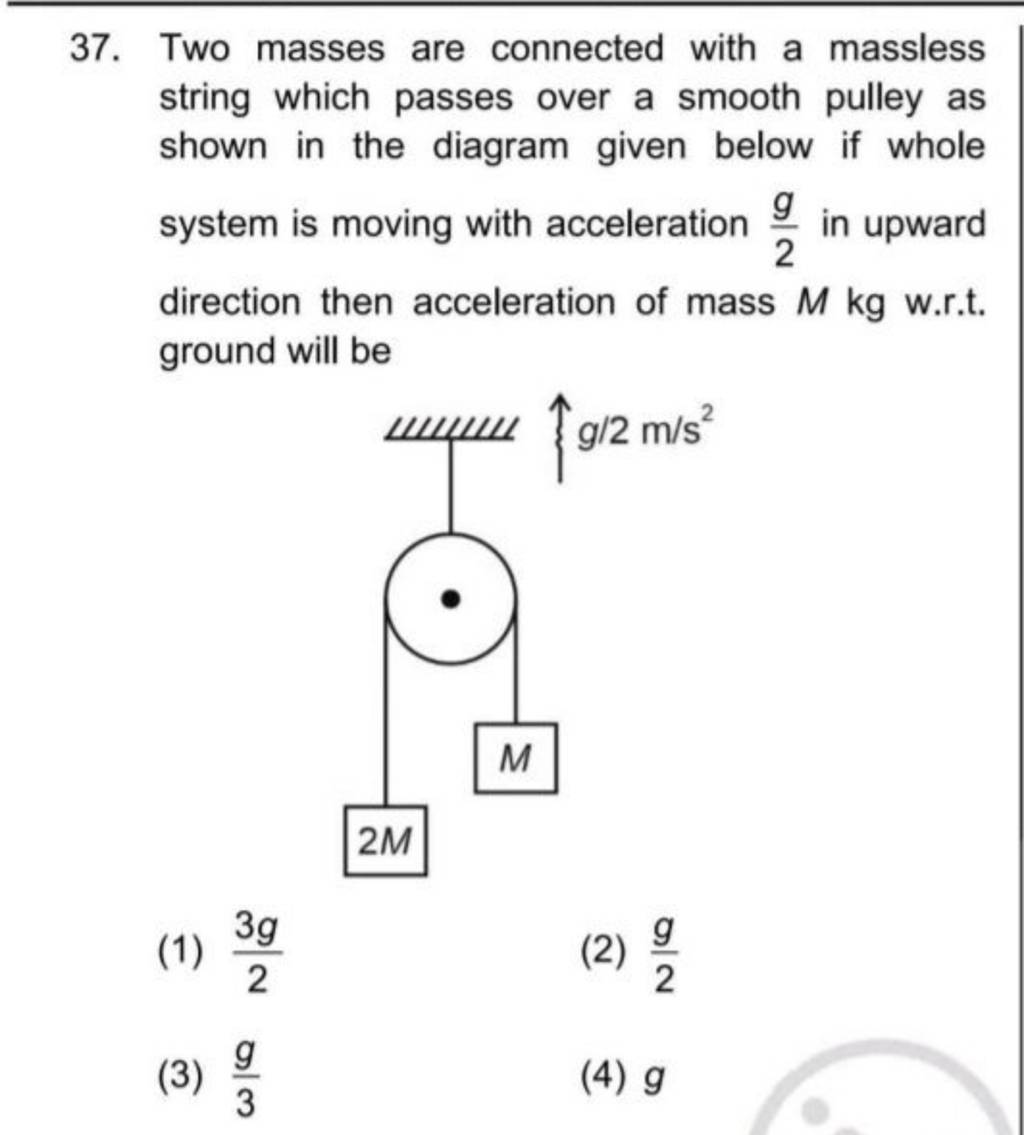 Two Masses Are Connected With A Massless String Which Passes Over A Smoot