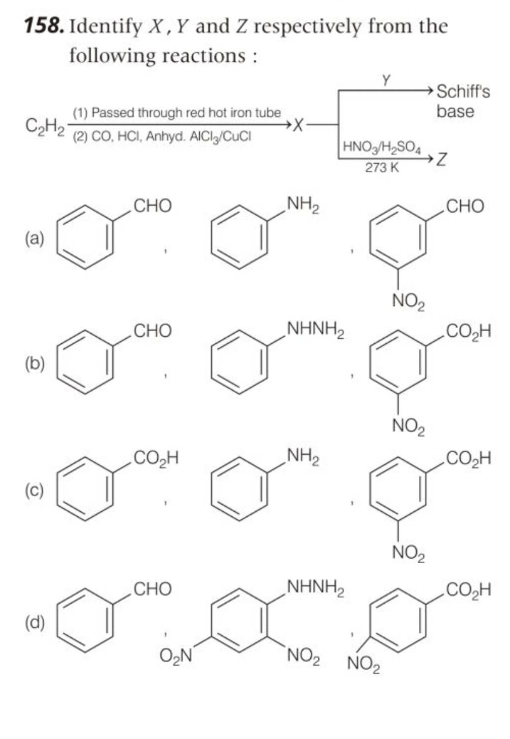 Identify X,Y and Z respectively from the following reactions : | Filo