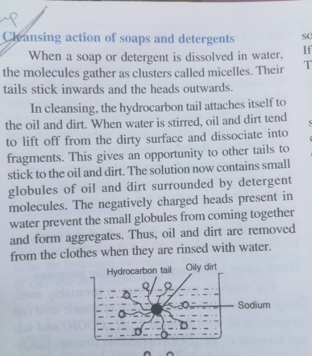 Cleansing Action Of Soaps And Detergents When A Soap Or Detergent Is Diss