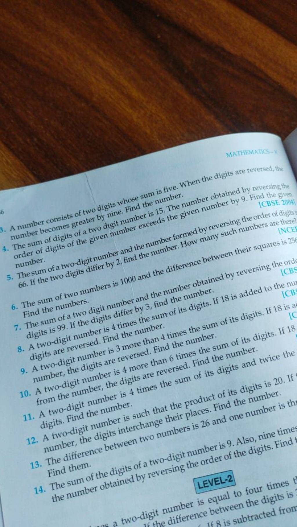 number. Find the numbers. 7. The sum of a two digit 8. A two-digit number..