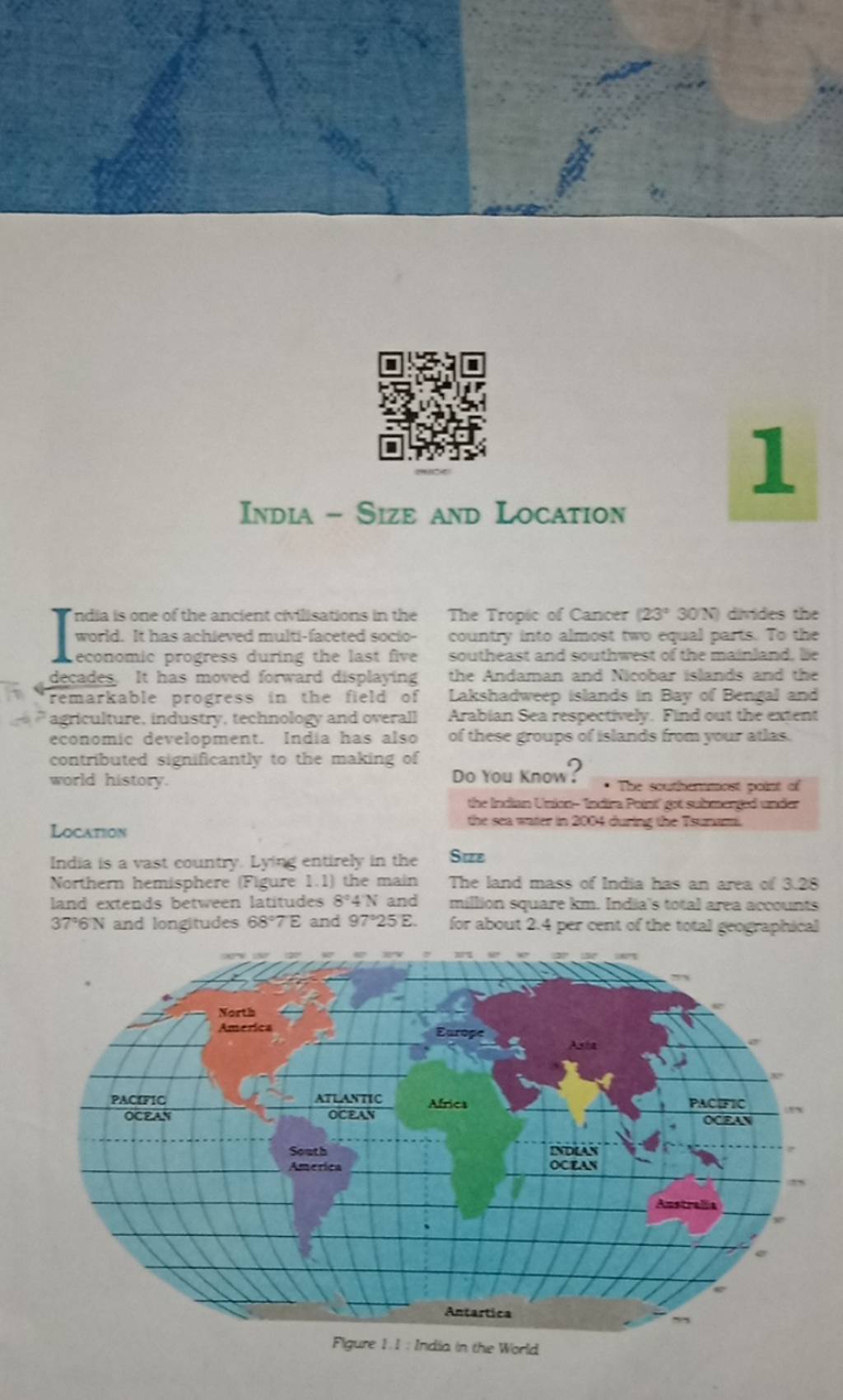 INDIA - SIZE AND LOCATION ndia is one of the ancient chtilisations in the..