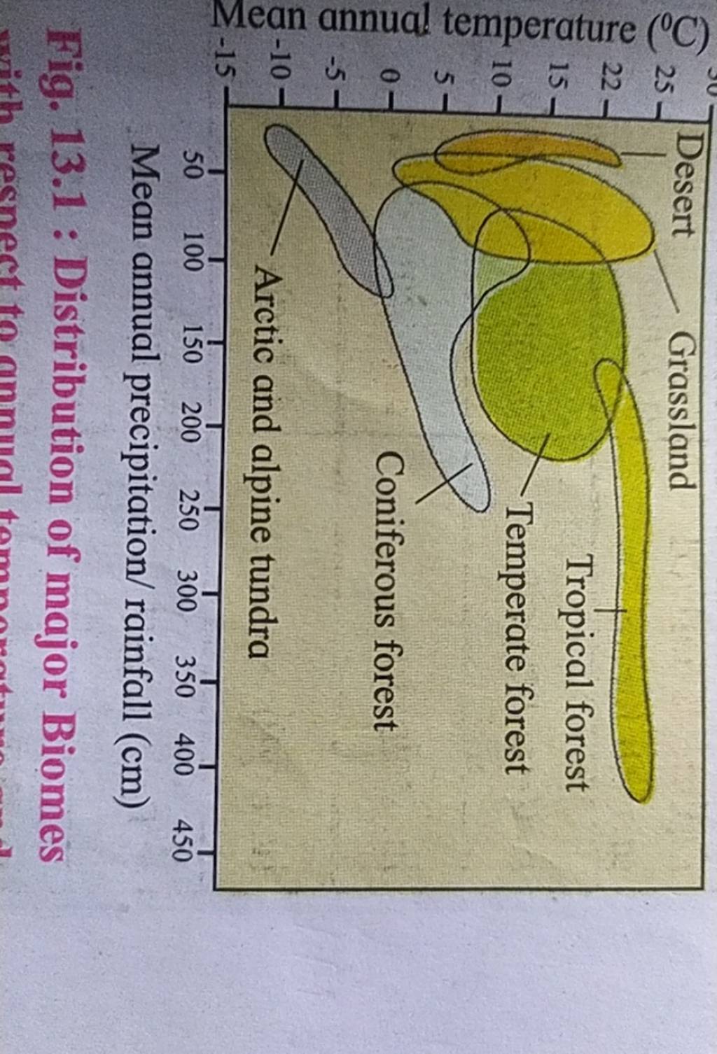 Mean annual precipitation/rainfall (cm) Fig. 13.1 : Distribution of major..