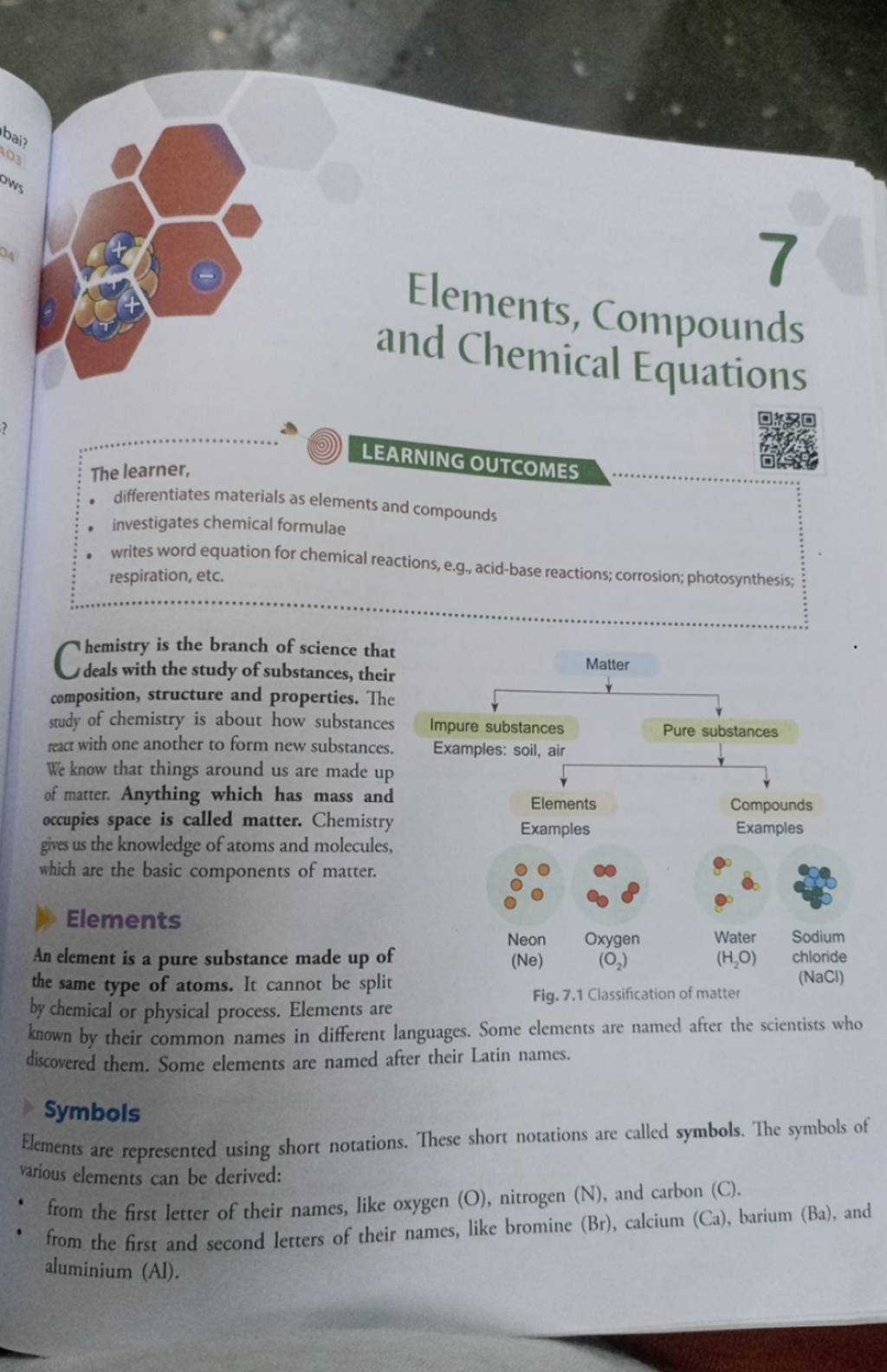 Elements, Compounds and Chemical Equations The learner, LEARNING OUTCOMES..