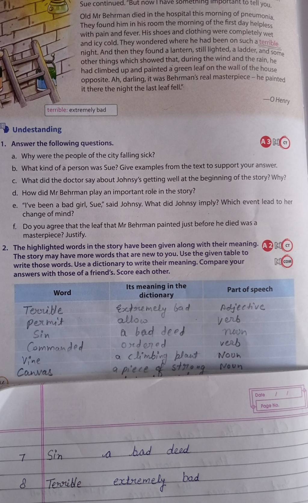 Old Mr Behrman died in the hospital this morning of pneumonia. They found..