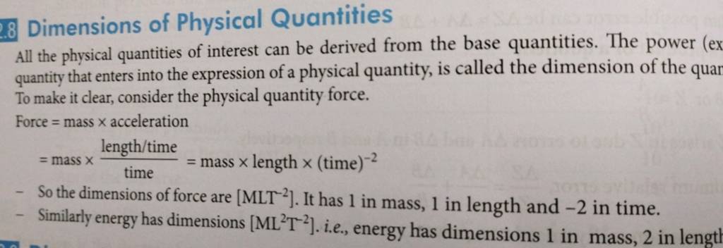 .8 Dimensions of Physical Quantities All the physical quantities of inter..