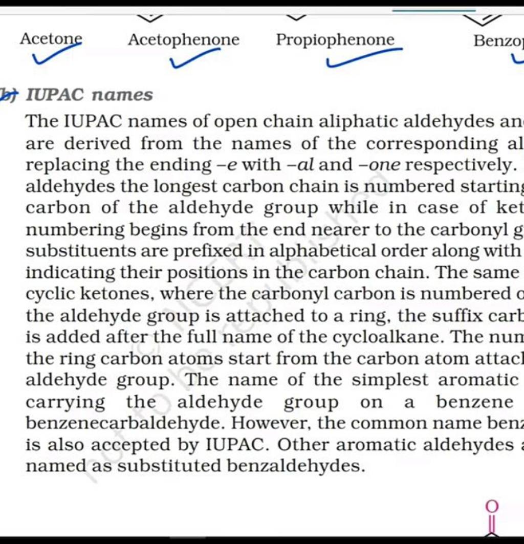 IUPAC names The IUPAC names of open chain aliphatic aldehydes an are deri..